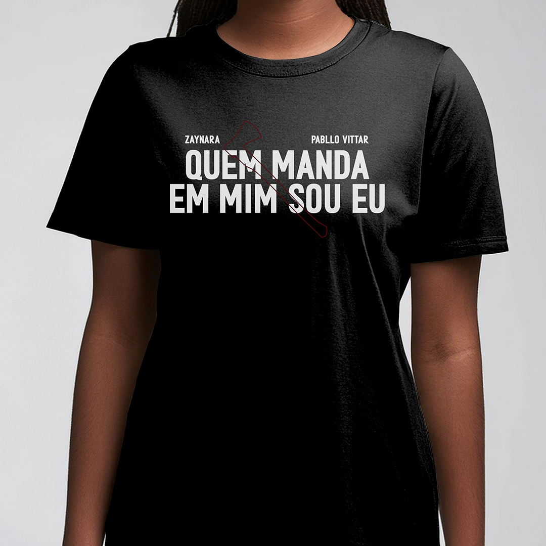 Zaynara Camiseta Preta Quem Manda Em Mim Sou Eu Foto Heart Merch Zaynara Camiseta Preta Quem Manda Em Mim Sou Eu Foto Heart Merch